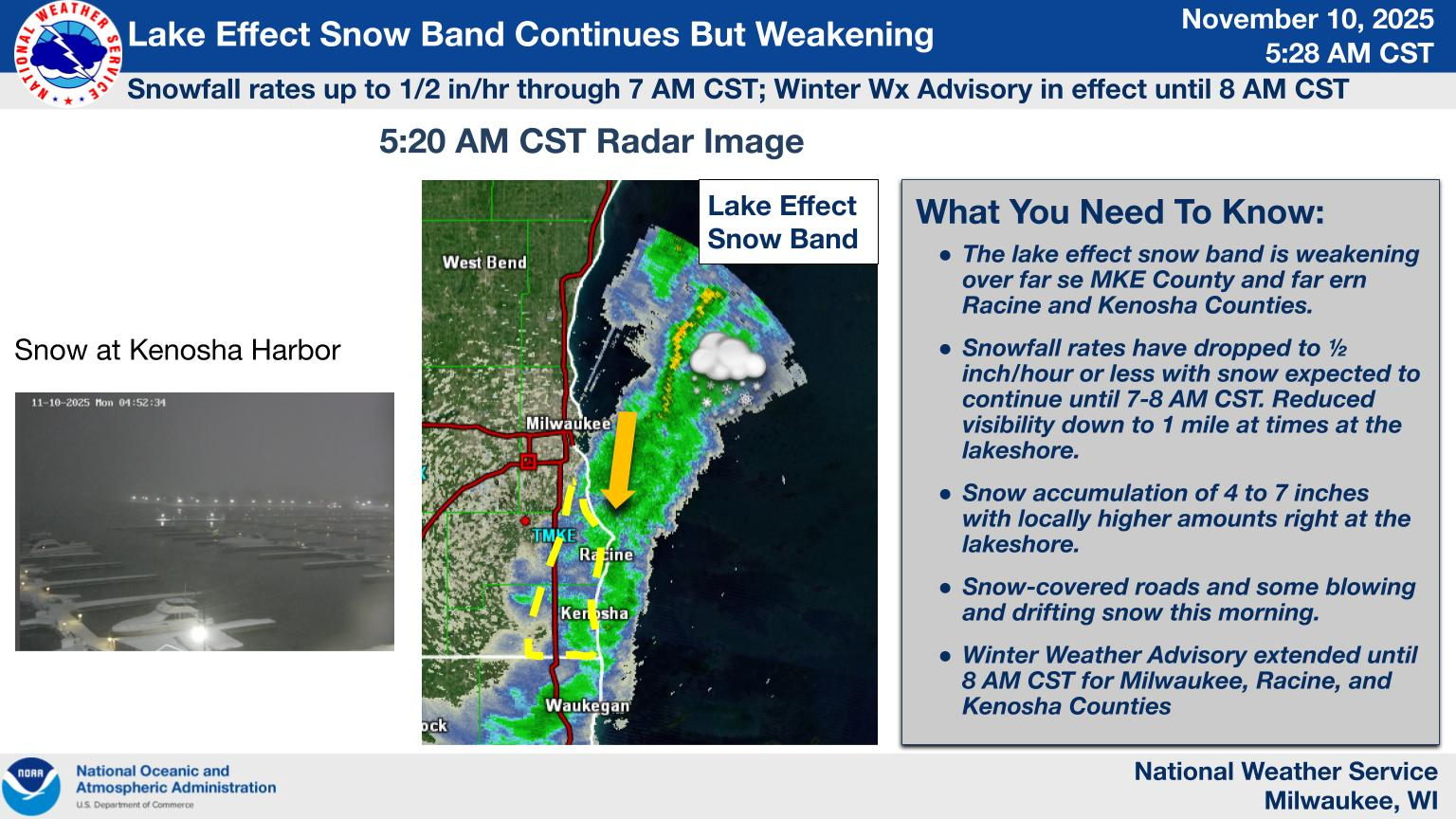 Lake-effect snow drops more than 10 inches in parts of Racine and ...