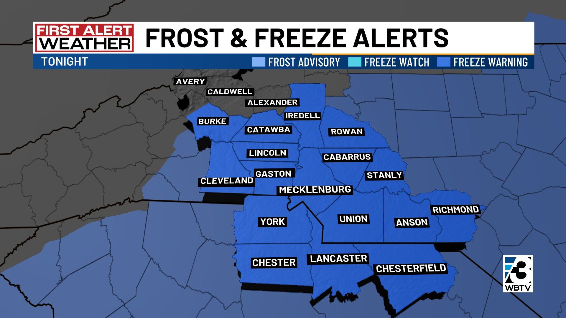 Freeze warnings issued for more than a dozen counties across Carolinas ...