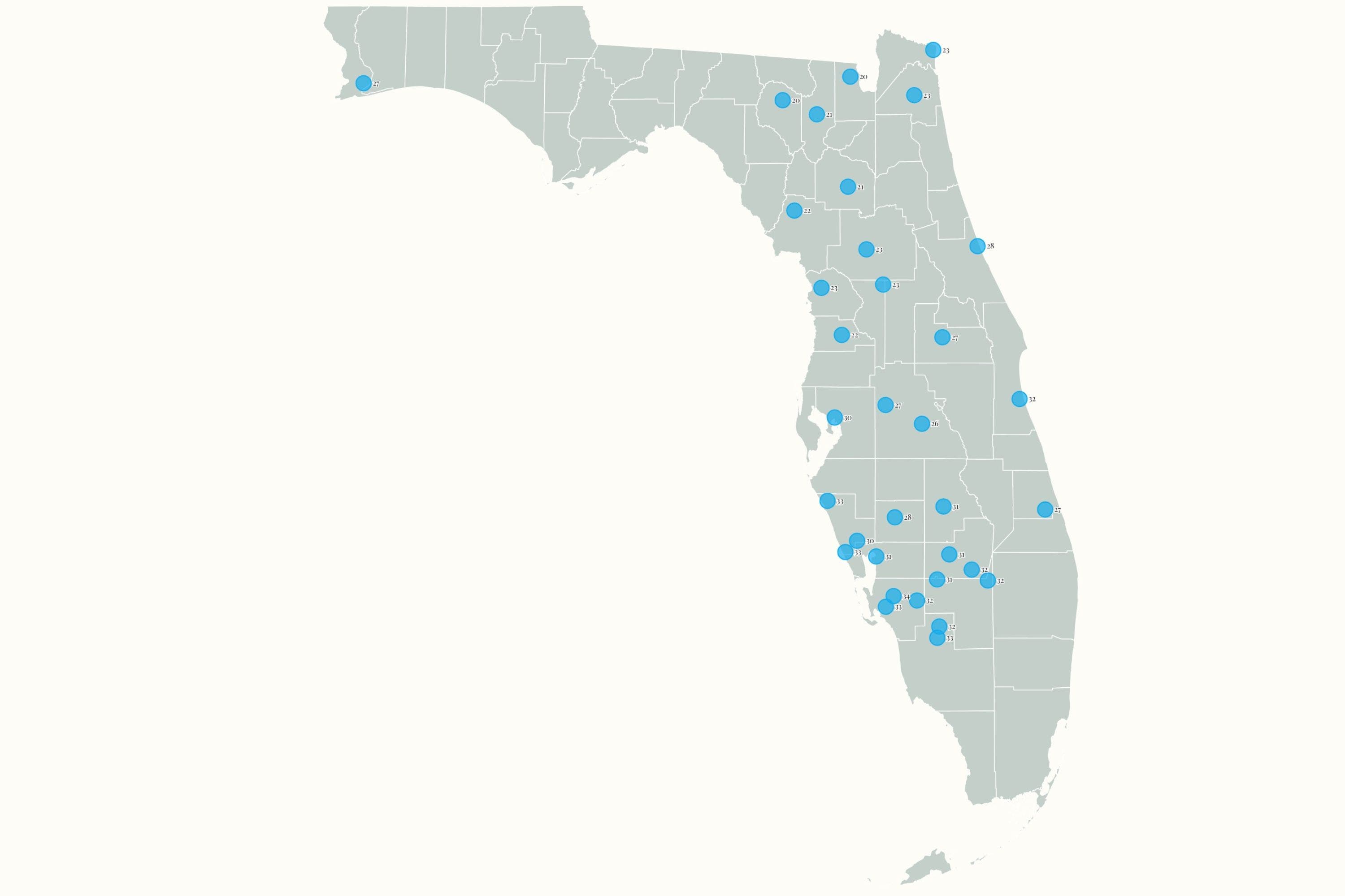 Map shows Florida cities set to freeze as record cold to strike