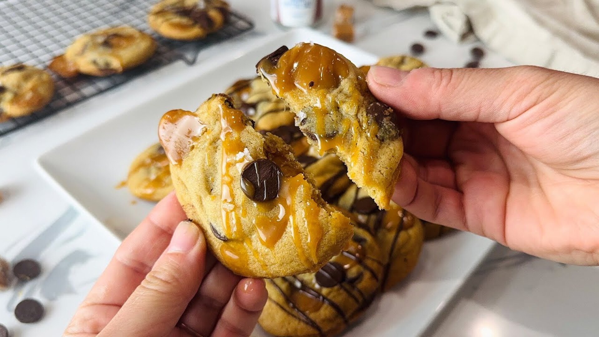These Caramel Dark Chocolate Chip Cookies Have That Sweet, Gooey Goodness