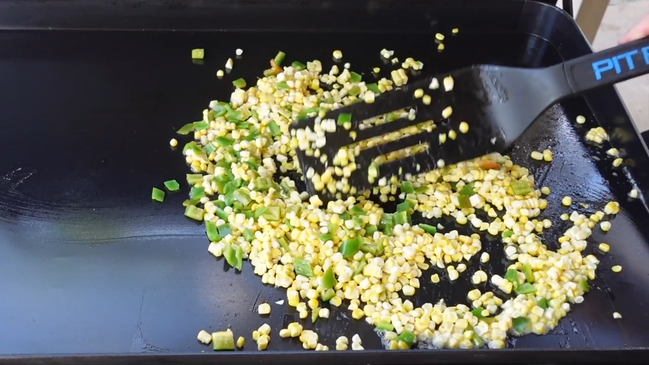 Pit Boss creamed corn with hatch chiles