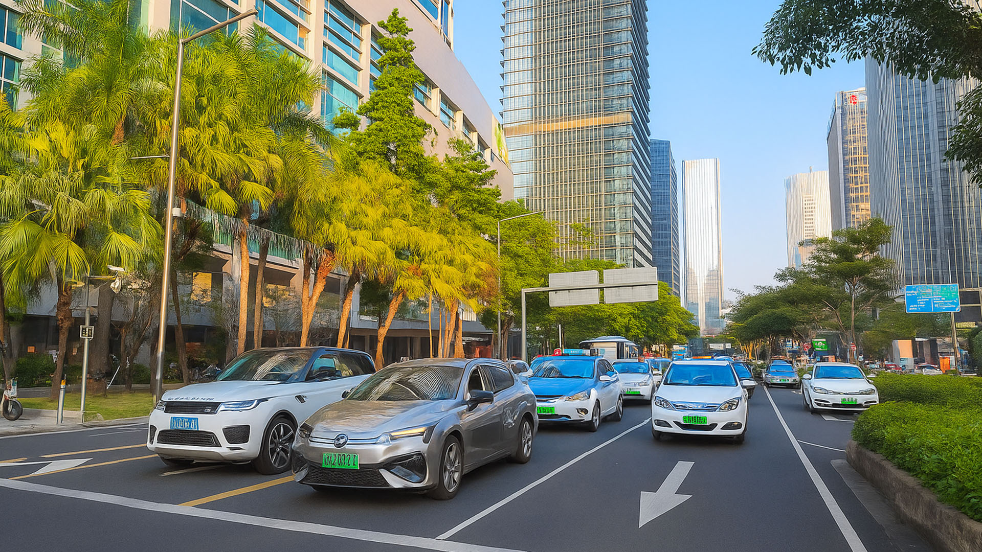 Walking Near Shenzhen’s Urban Traffic Life