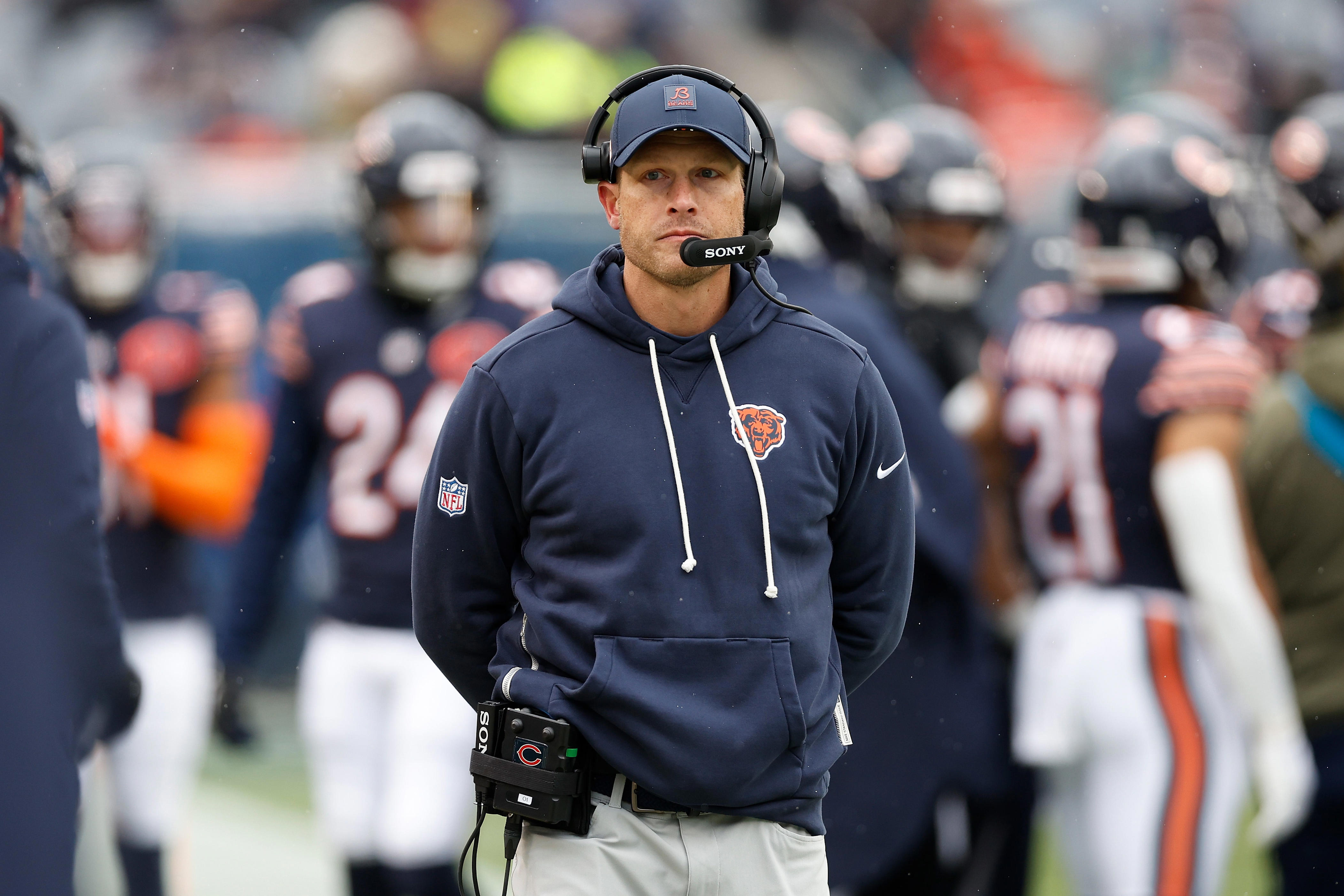 Ben Johnson reacts to Bears' comeback win vs. Giants