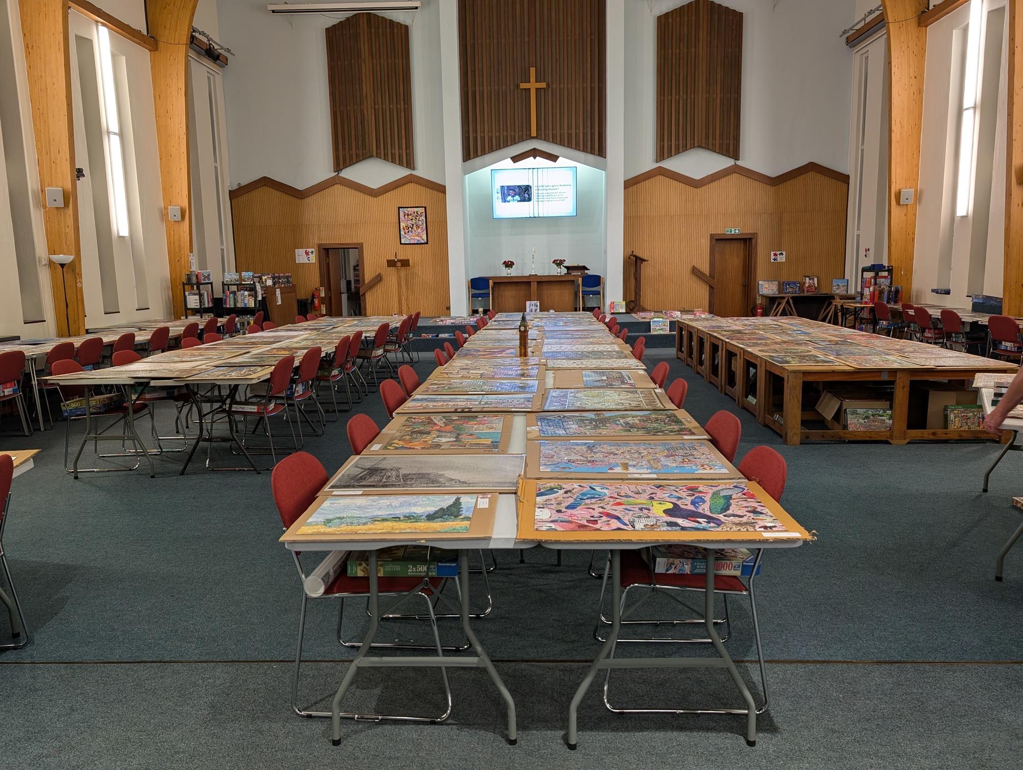 Thousands of jigsaw pieces at festival