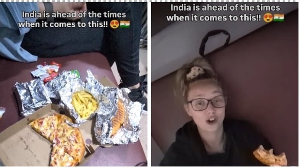 Australian woman orders pizza on Indian train, her reaction video goes ...