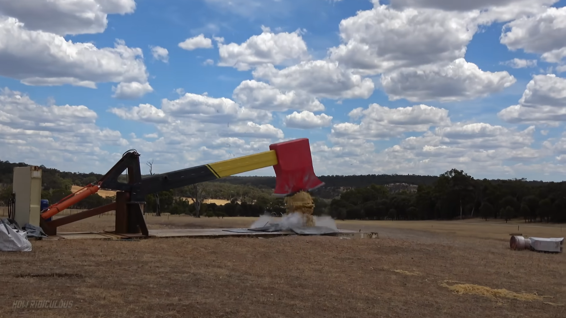 2 ton axe vs 500kg rubber band ball