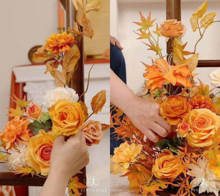 Easy Autumn DIY With Faux Flowers on a Coat Tree