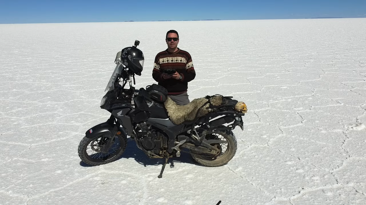 Solo Motorcycle Ride on the World’s Largest Salt Flats