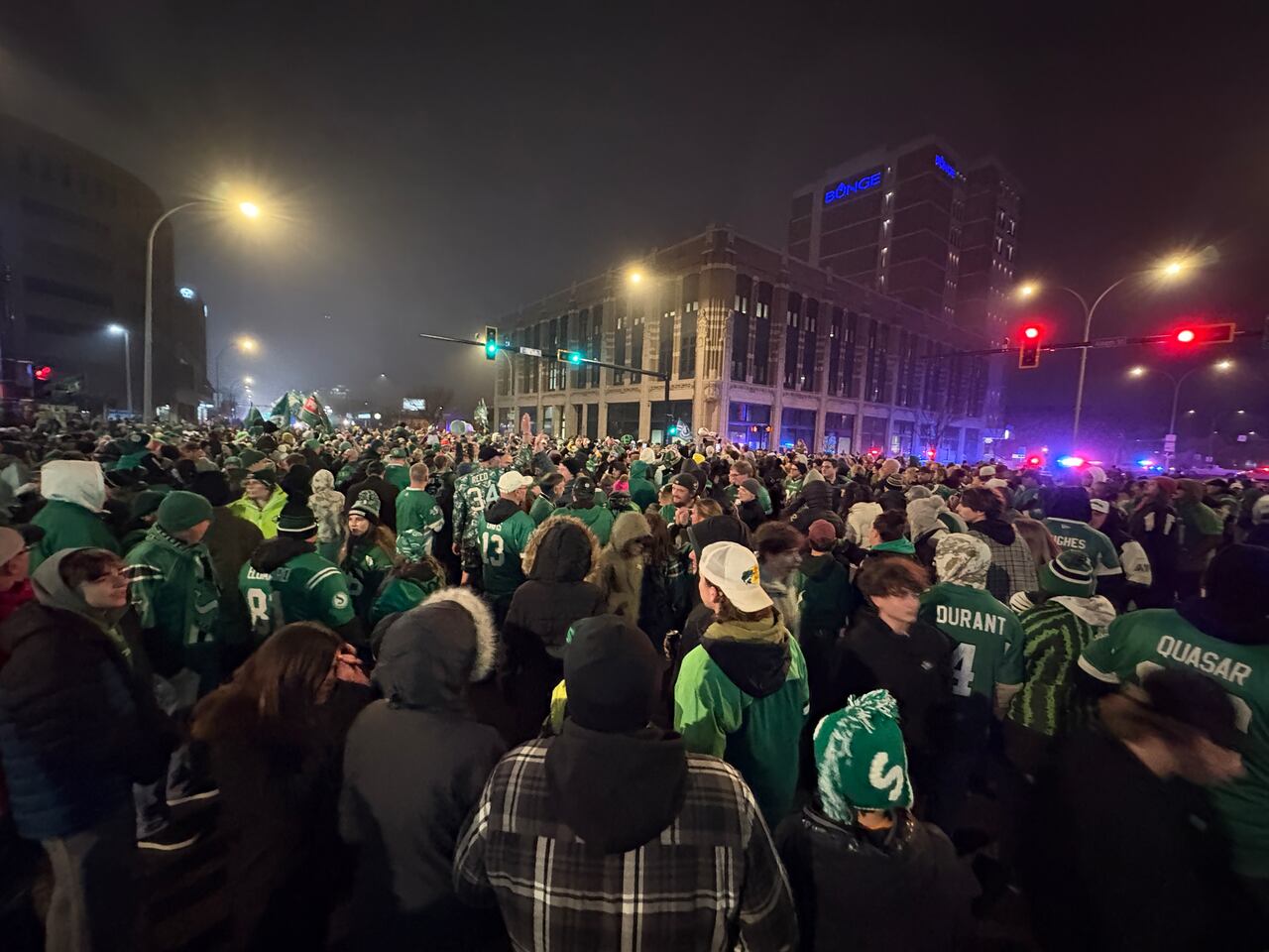 Fans flood downtown Regina after Roughriders win Grey Cup