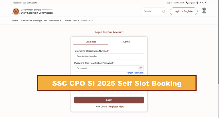 SSC CPO recruitment 2025 self slot booking for Sub Inspector posts open ...