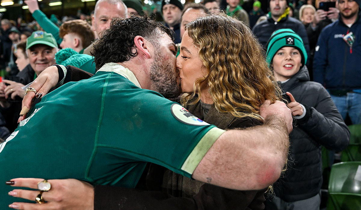 Caelan Doris embraces new girlfriend Meadhbh after Ireland's victory