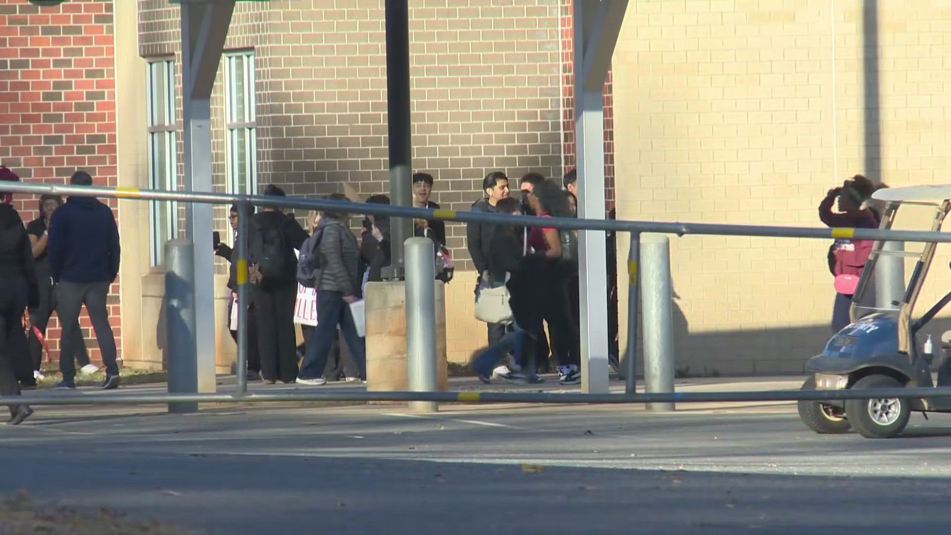 East Mecklenburg High School students protest Border Patrol operations ...