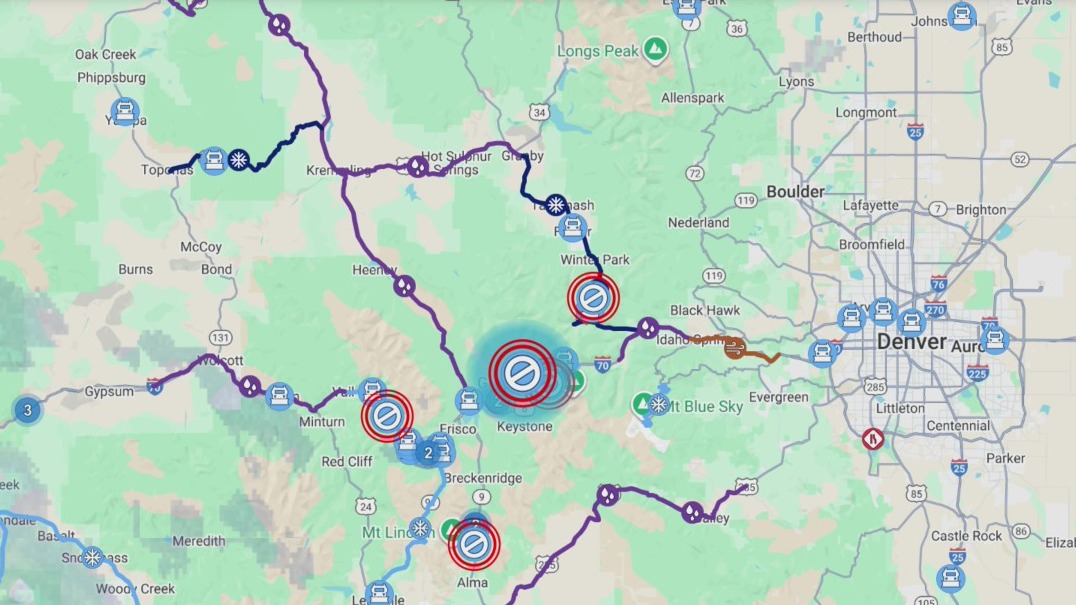 Slick conditions causing travel issues in Colorado's high country