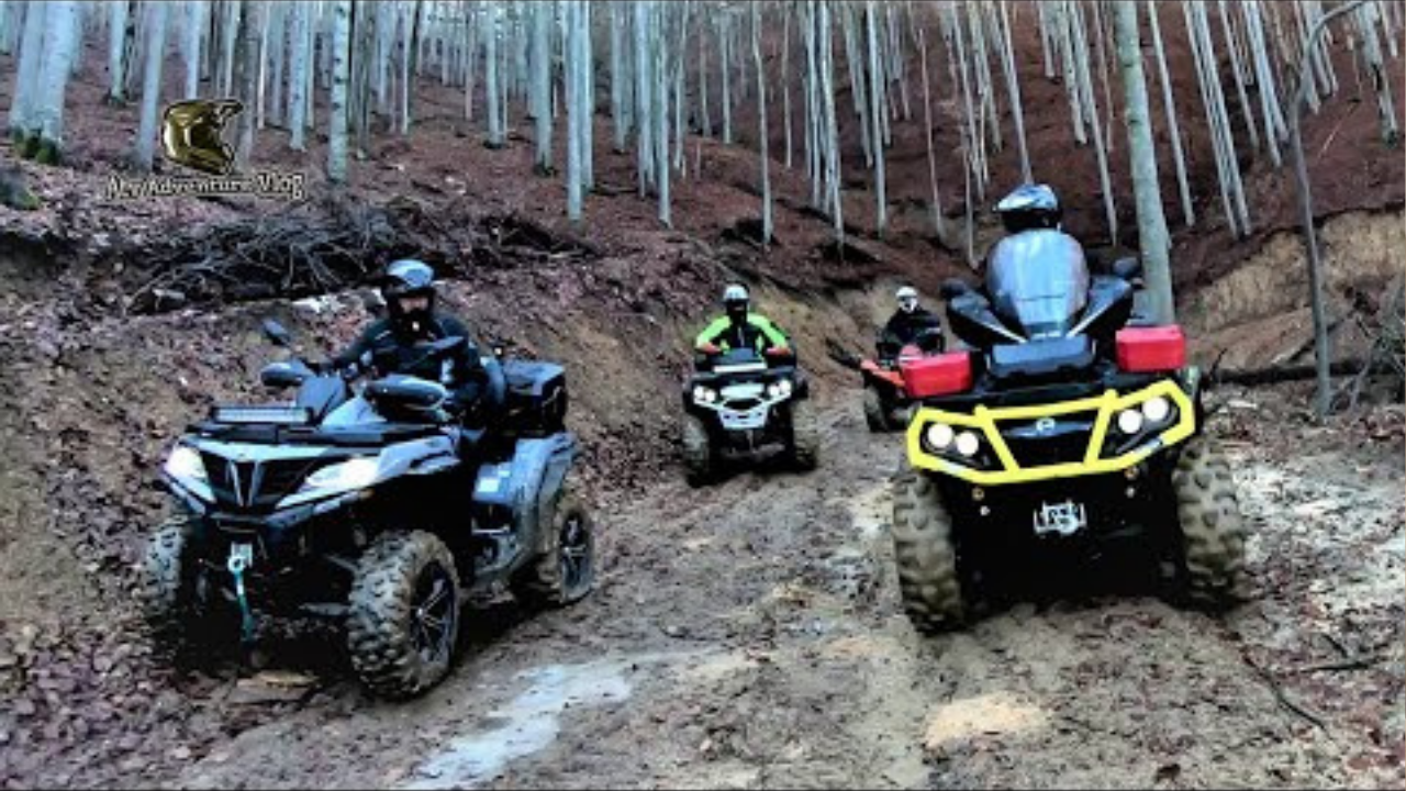 Intense ATV Descent in Creek Valley: Can-Am vs CFMoto vs Yamaha