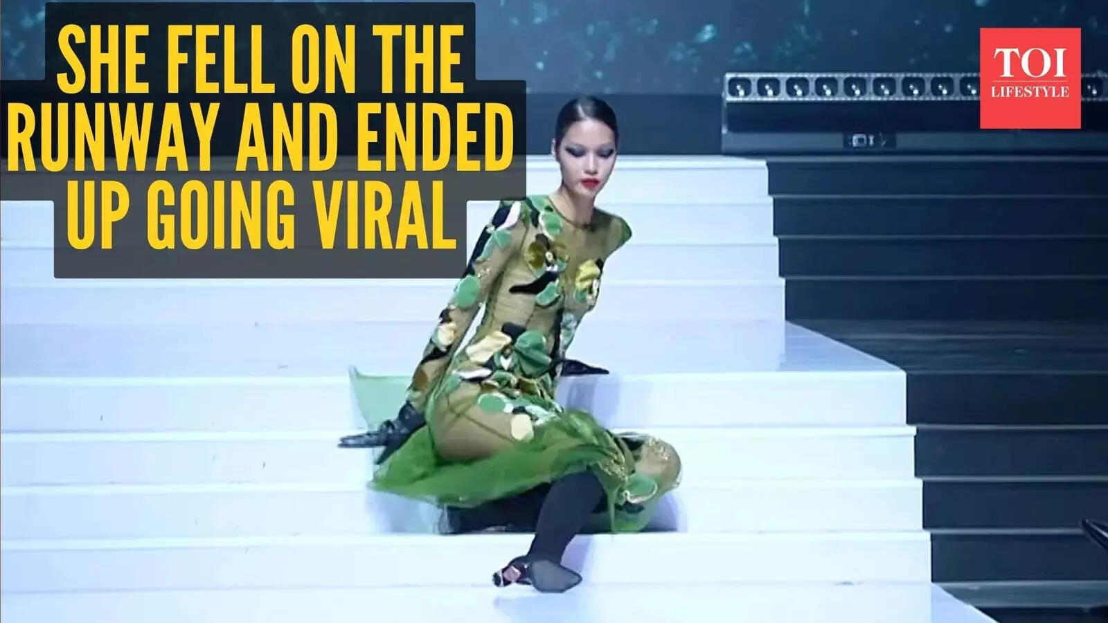 This model’s runway fall became the most stylish moment of 2025