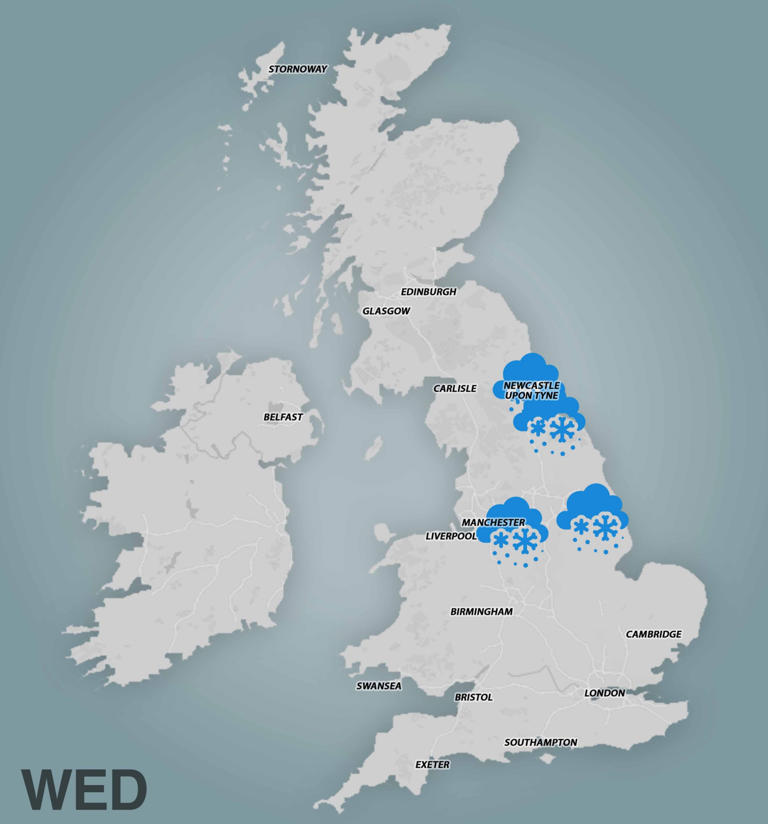 Snow and freezing temperatures to hit UK