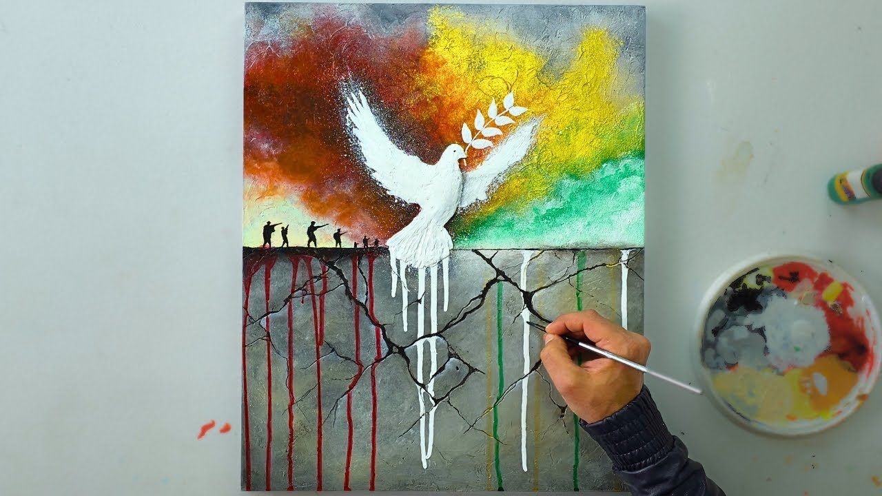 Transform Texture Paste & Acrylic into Stunning Abstract Painting🌟🤩