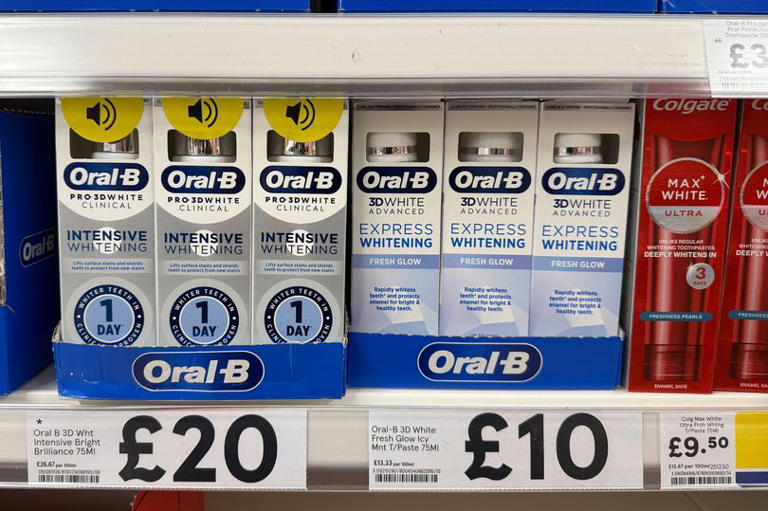 Toothpaste tubes hit £23 price mark in supermarkets as shoppers say it ...