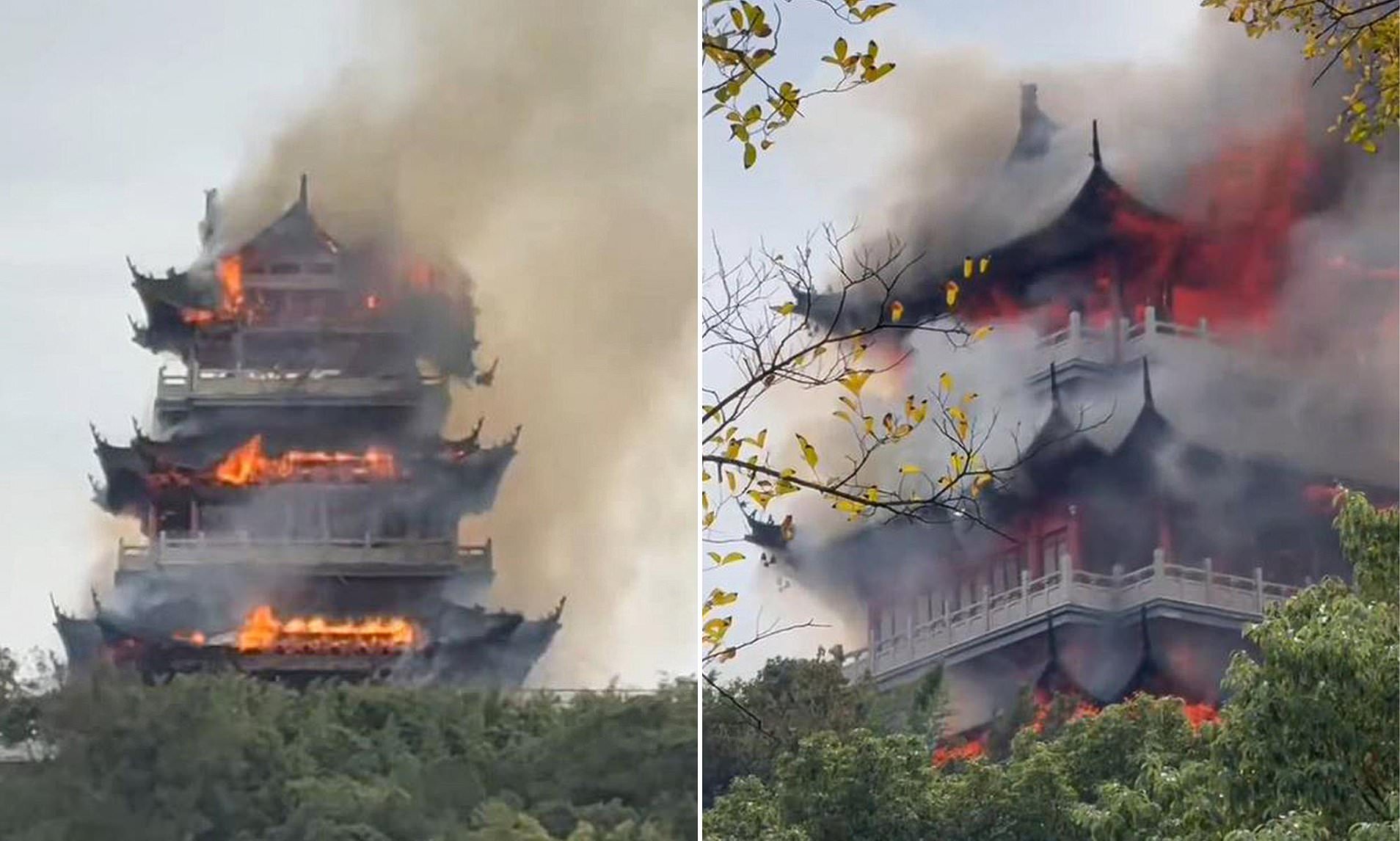 Tourist is blamed for burning down sacred Chinese temple with ...