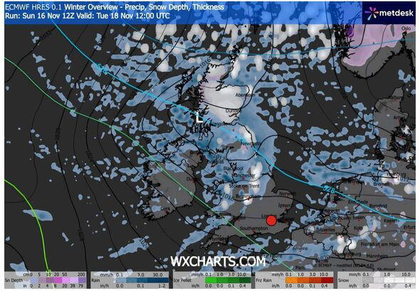 Snow forecast as weather maps show 5cm blizzards as far south as Sussex