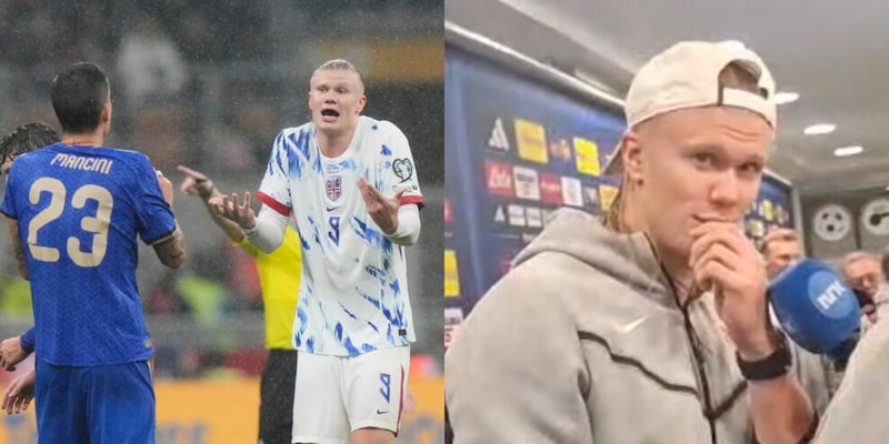 Haaland, che bordate in diretta a Mancini: la reazione a sorpresa
