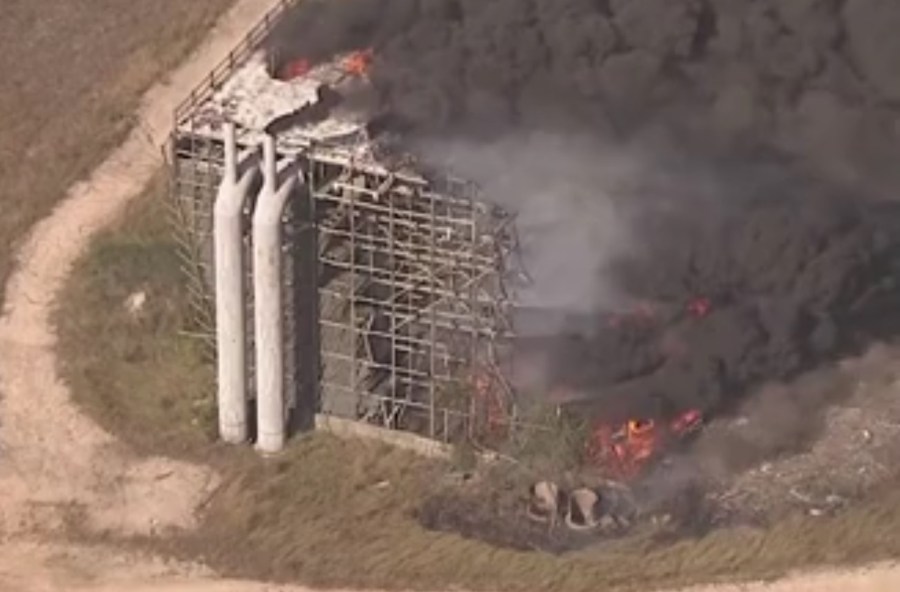 Fire at vacant power plant in Texas City now contained, officials say