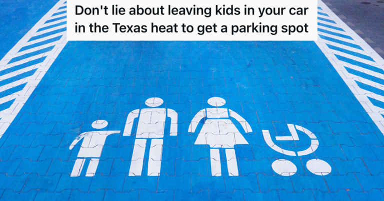 Rude Driver Parks In Parking Spot Intended For Families With Small ...