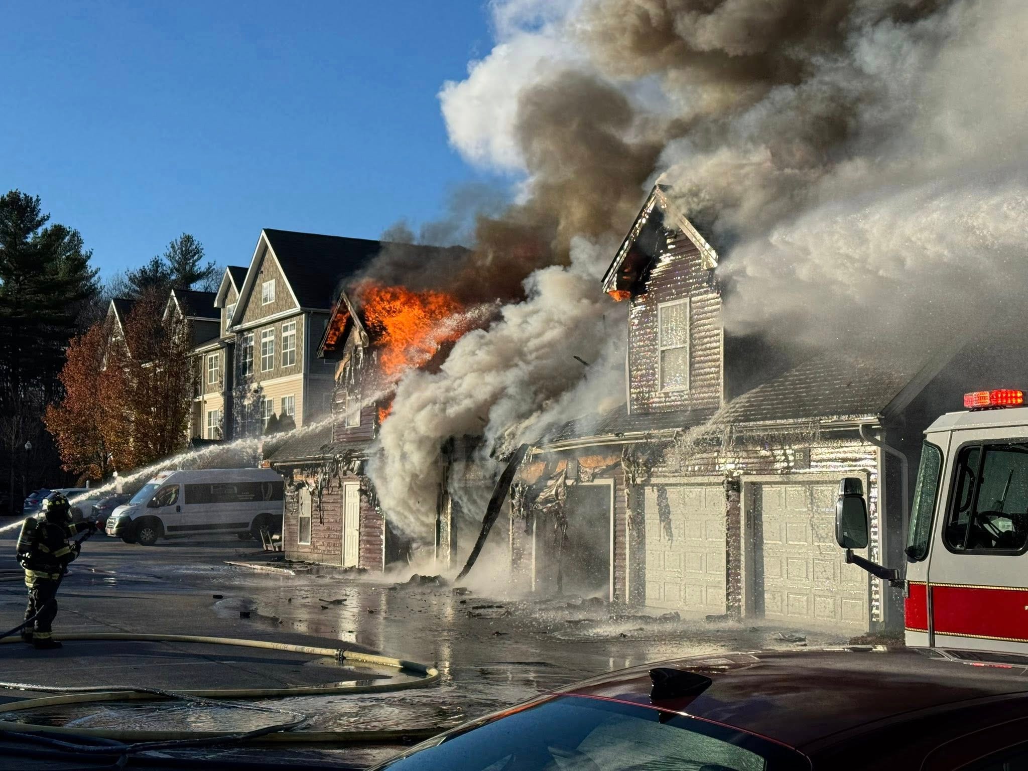 Fire destroys two-story garage at Avalon apartments in Northborough