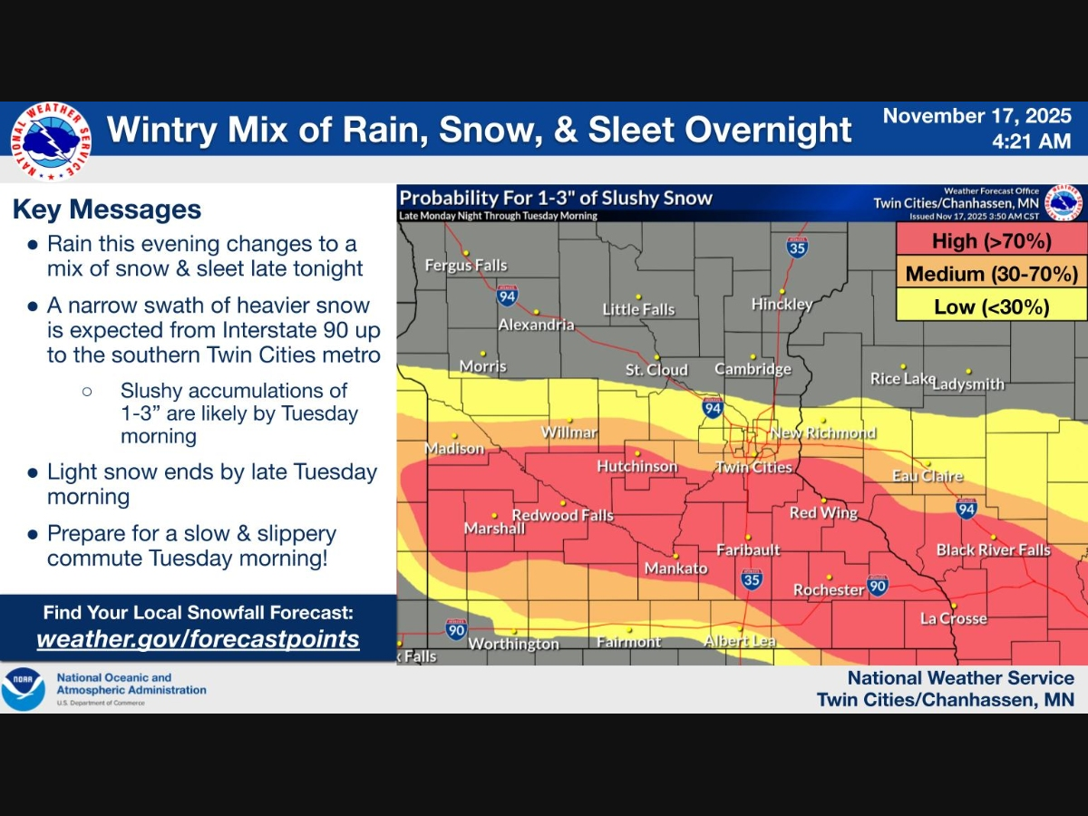 Snow, Sleet Arrive Overnight, Slippery Tuesday Morning Likely In Twin ...