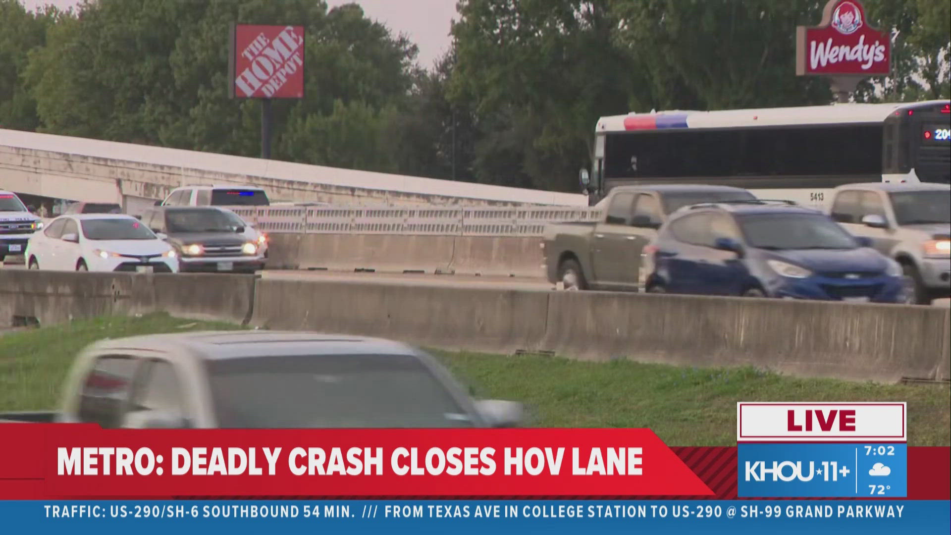 Deadly crash involving METRO bus shuts down North Freeway HOV lane ...