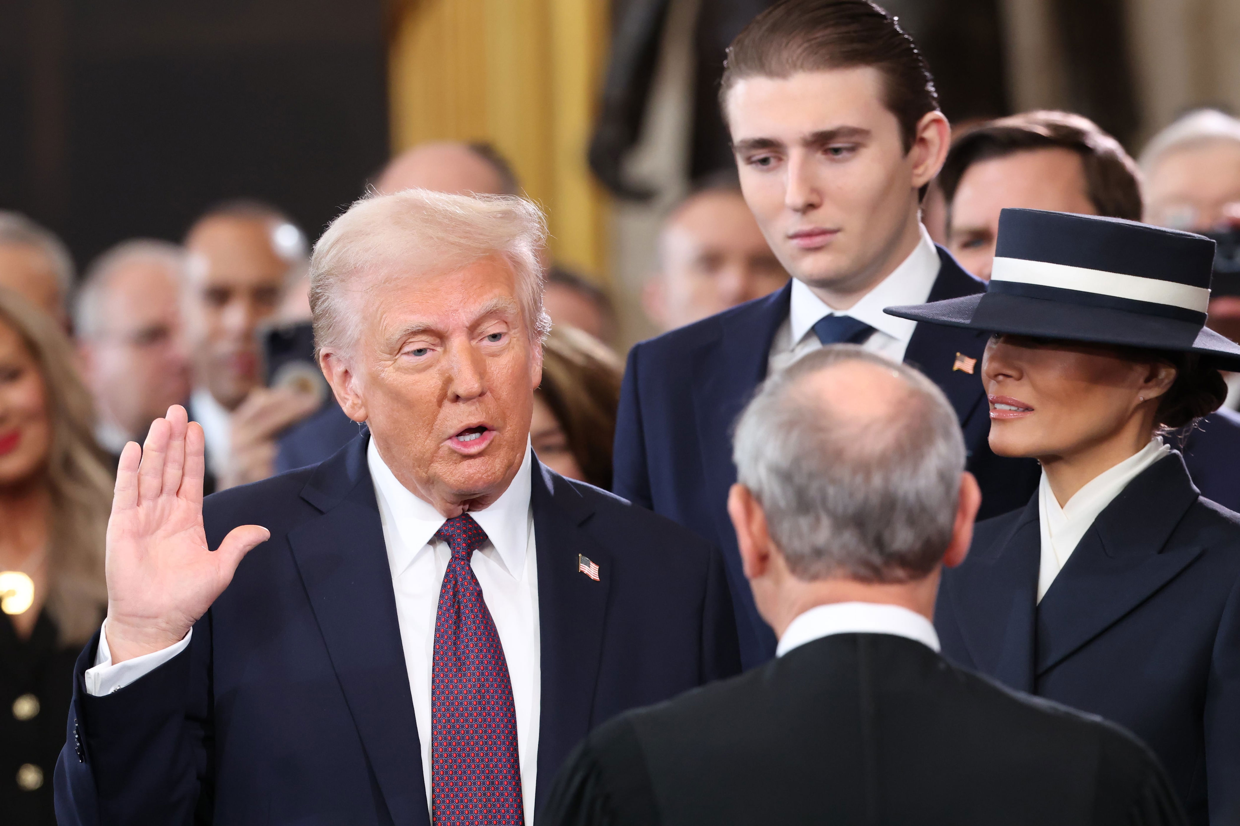 Barron Trump Makes First Public Appearance Since January