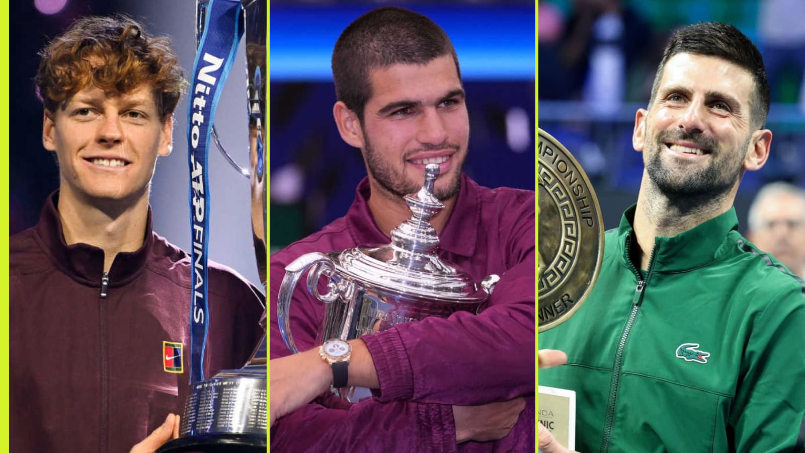 Prize money won by Alcaraz, Sinner, Djokovic, Zverev, Fritz, Shelton ...