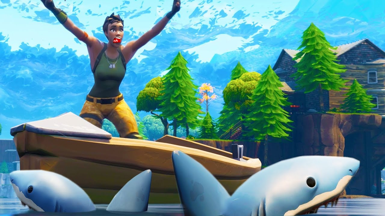 Trolling people as sharks | Fortnite Battle Royale