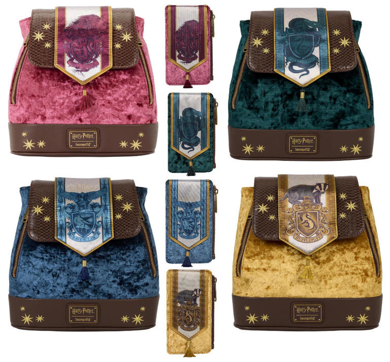 Loungefly Harry Potter Velvet Hogwarts House Collection Is Coming Soon