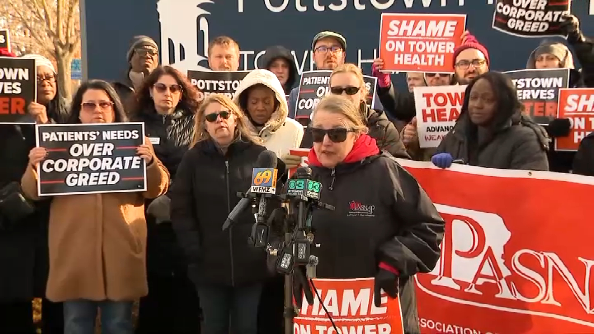 Nurses and healthcare workers protest Pottstown Hospital layoffs ...