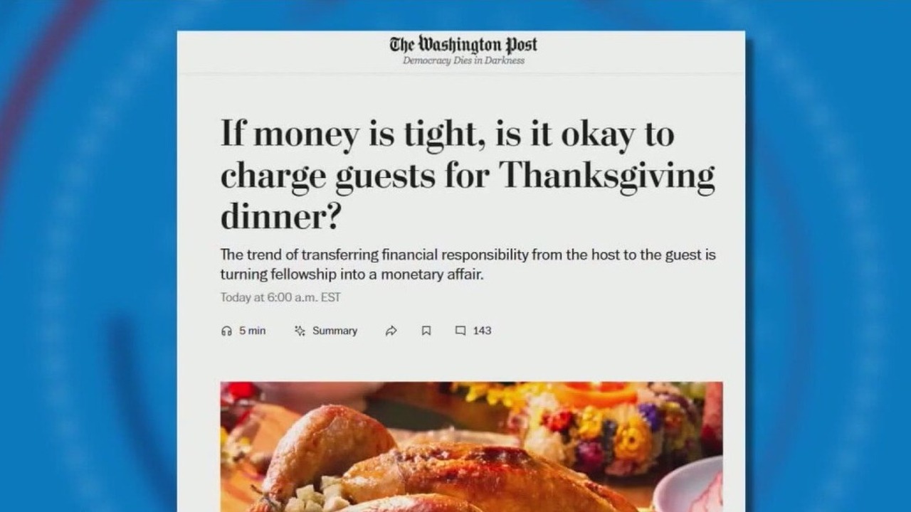 Charging guests for Thanksgiving dinner