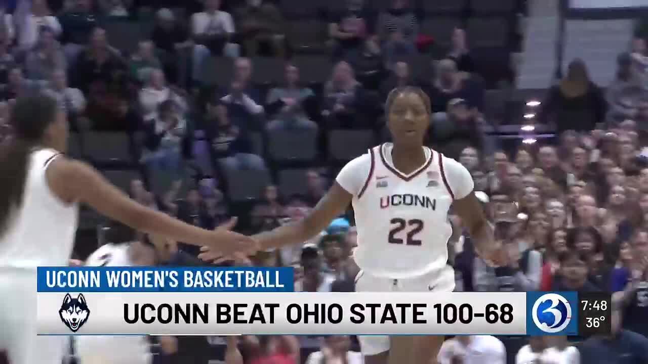 No. 1 UConn demolishes Ohio State in women’s hoops