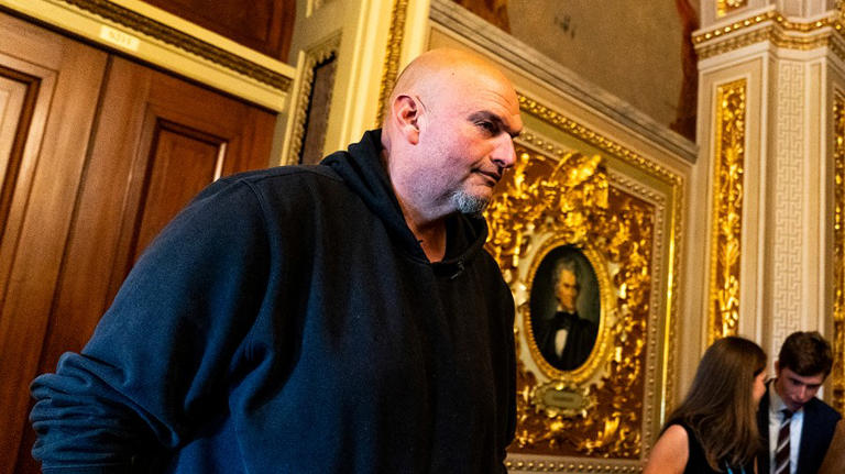 Fetterman shares photo of face injuries after fall, hospitalization