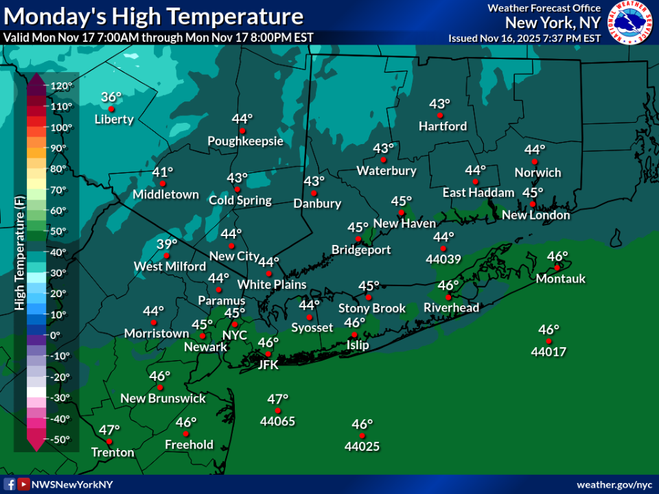How windy will it be in Lower Hudson Valley this week? See Nov. 17 forecast