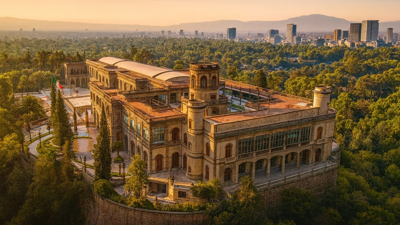 Aerial Views Around Chapultepec Castle Mexico City