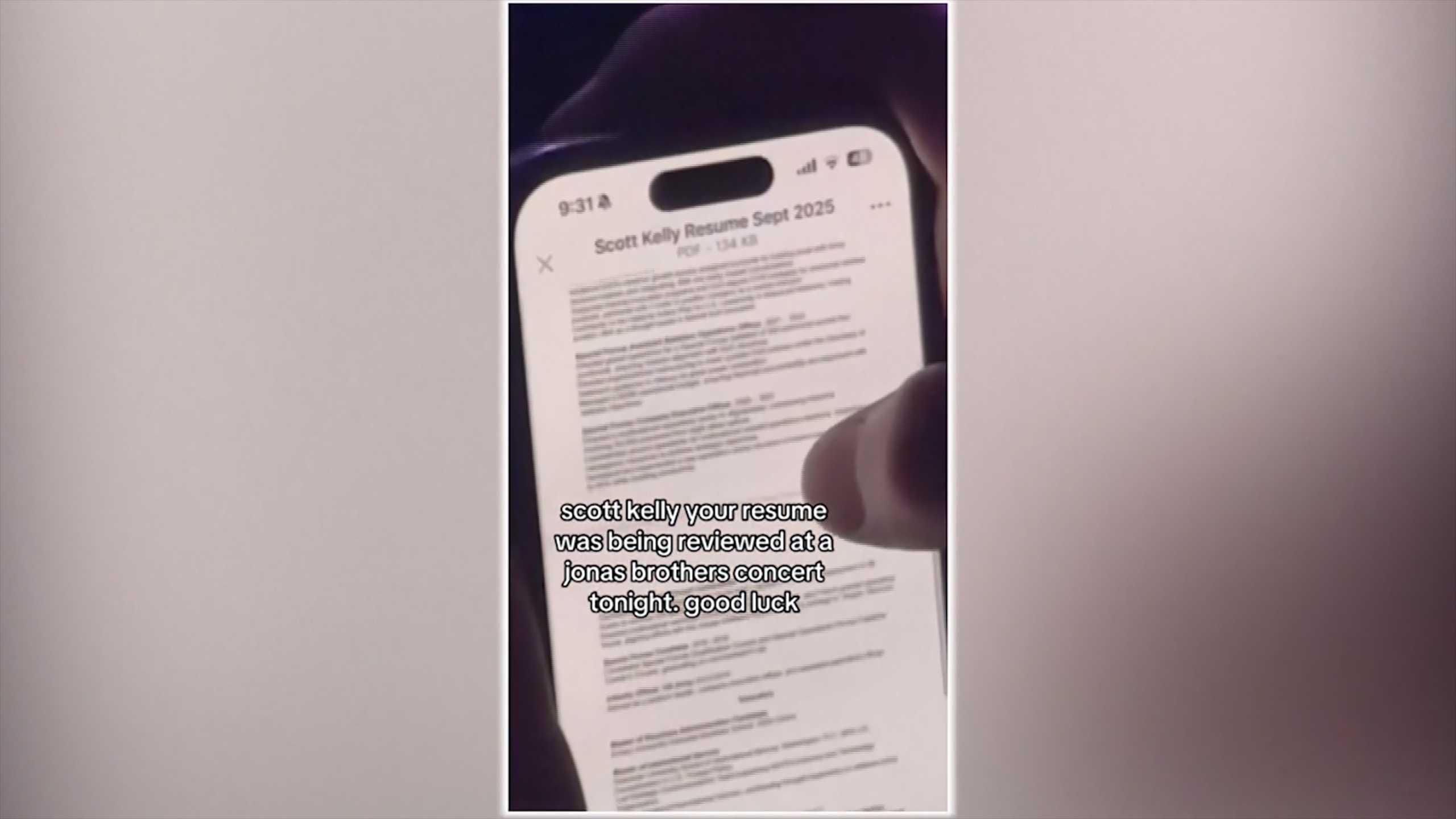 Army veteran's resume goes viral at Jonas Brothers concert