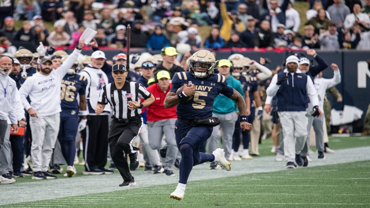 Woodson Rushes for 103 in Navy's AAC-Clinching Upset