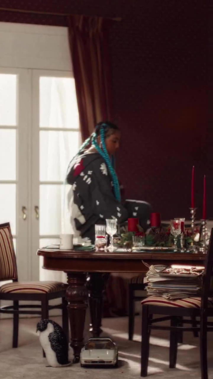 North West shows off hip-length blue braids in Skims holiday campaign