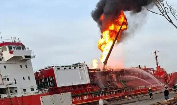 Village in EU country evacuated as tanker ignited after Russian strike ...
