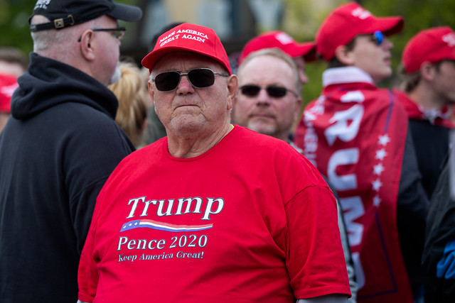 Why this fake photo of man wearing pro-Trump shirt spread online