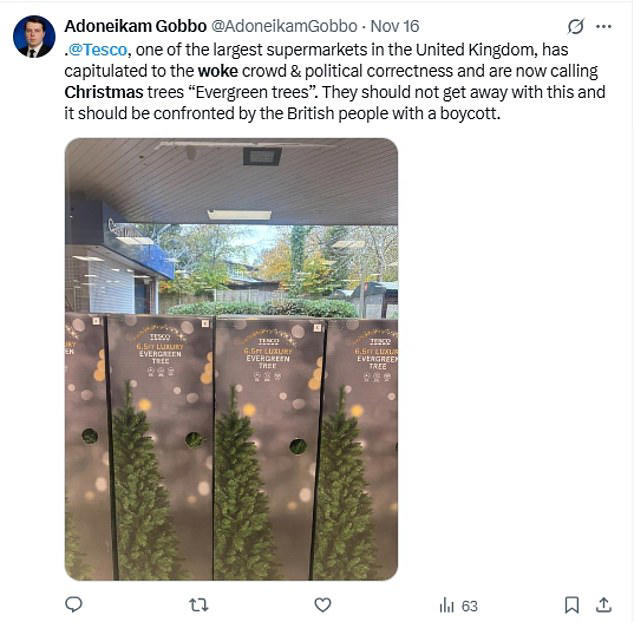 Britons rage over 'woke' Tesco's decision to rename Christmas trees as ...