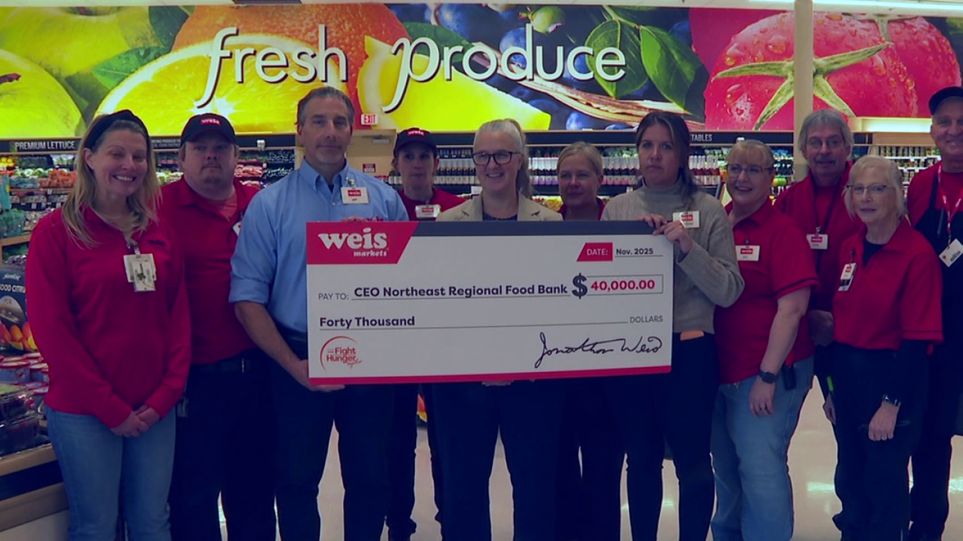 Weis Markets $40K donation combats food insecurity in Luzerne County