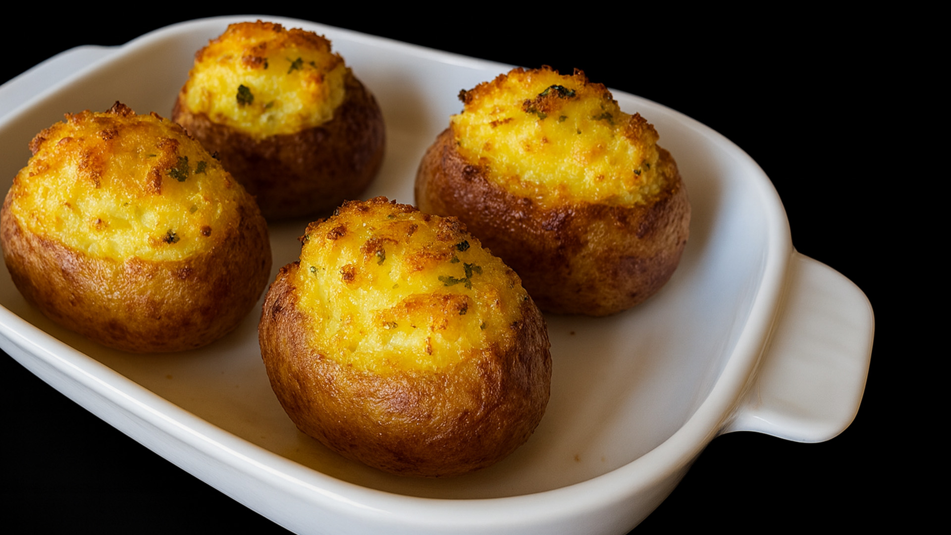 Stuffed Jacket Potatoes with Smoked Haddock & Cheddar