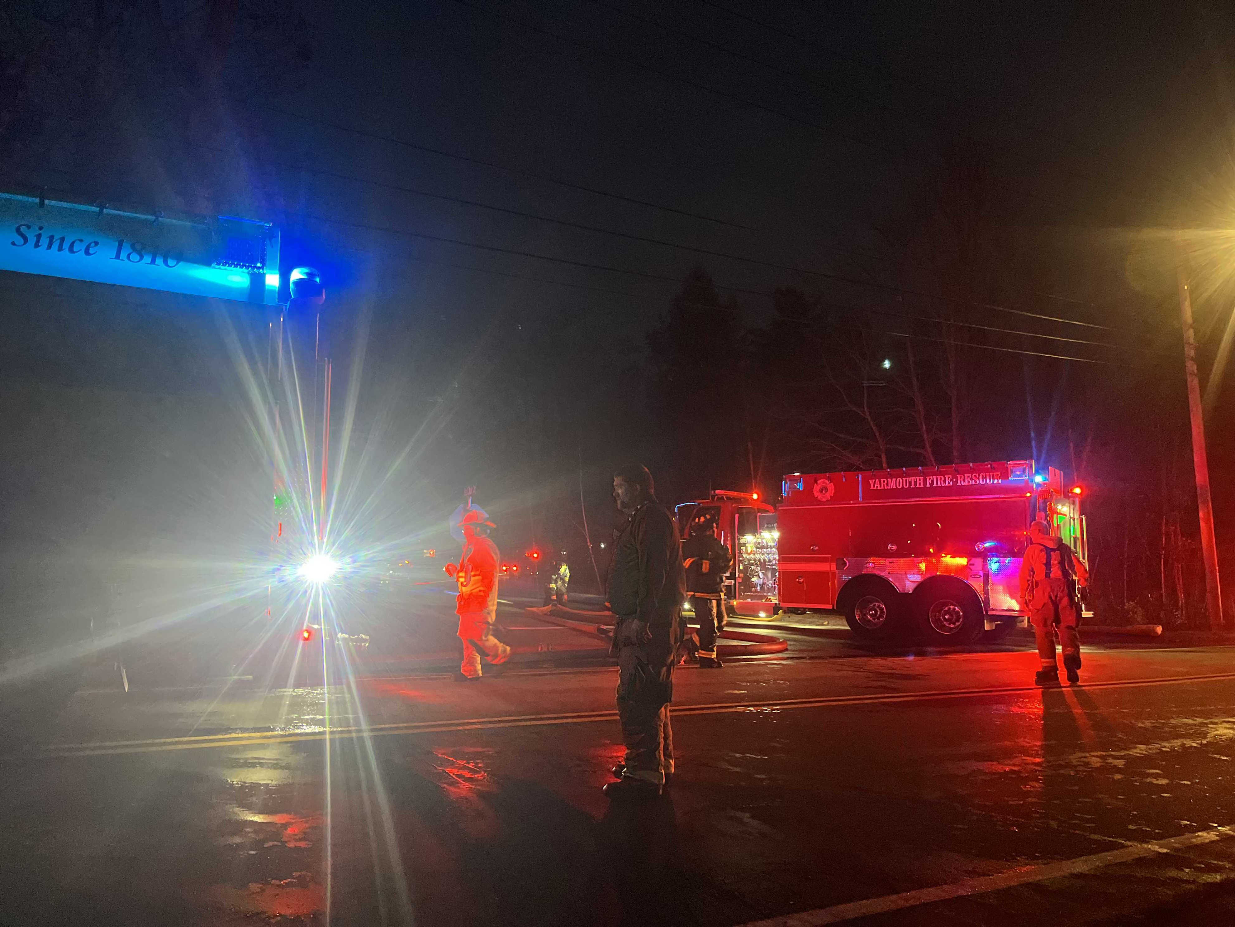 Explosions reported as Falmouth home under construction burns