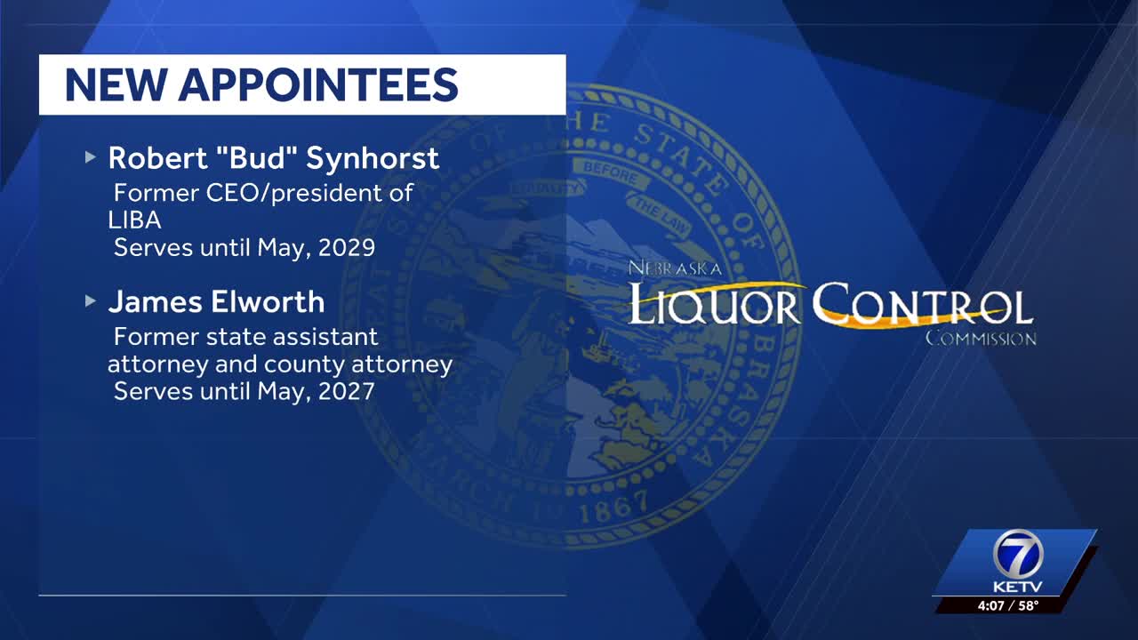 New appointments to Nebraska Liquor Control Commission